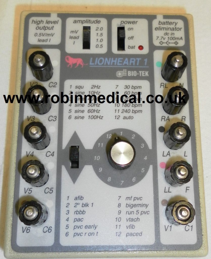 Bio-Tek Lionheart 1ECG/Arrhythmia Simulator - Robin Medical Ltd