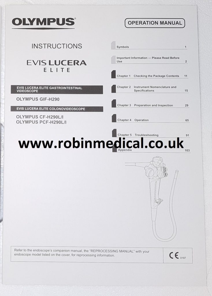 Olympus Elite GIF-H290 Manuals - Robin Medical Ltd