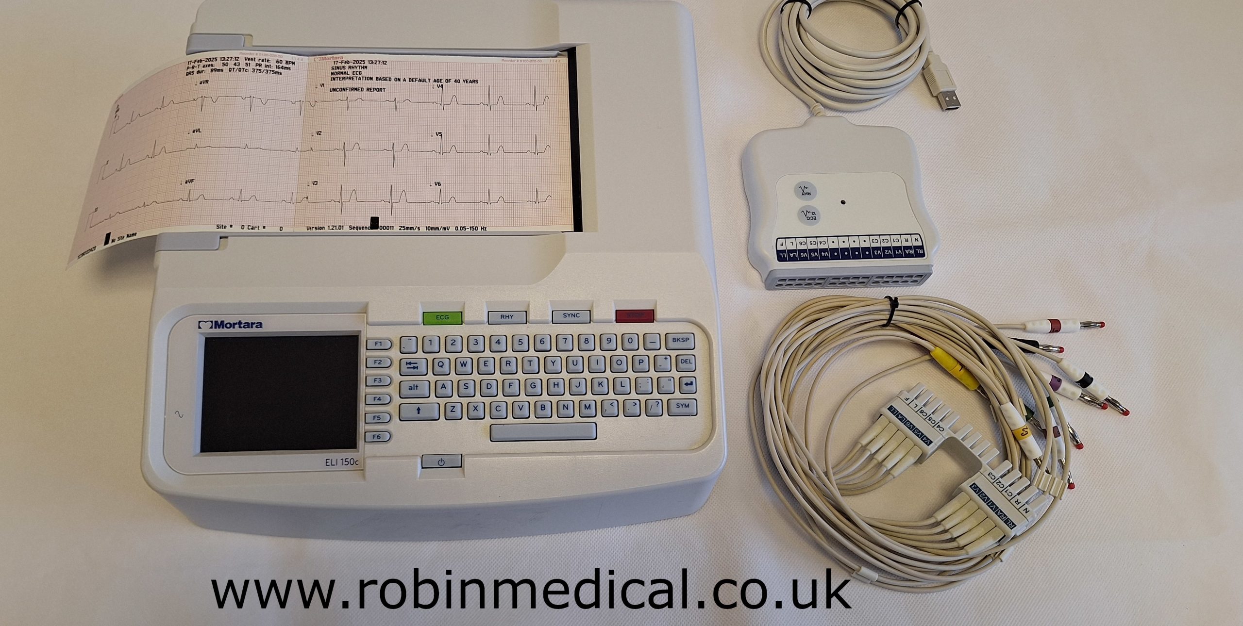Welch Allyn Mortara ELI150c Desktop ECG with AM12 patient cable module ...