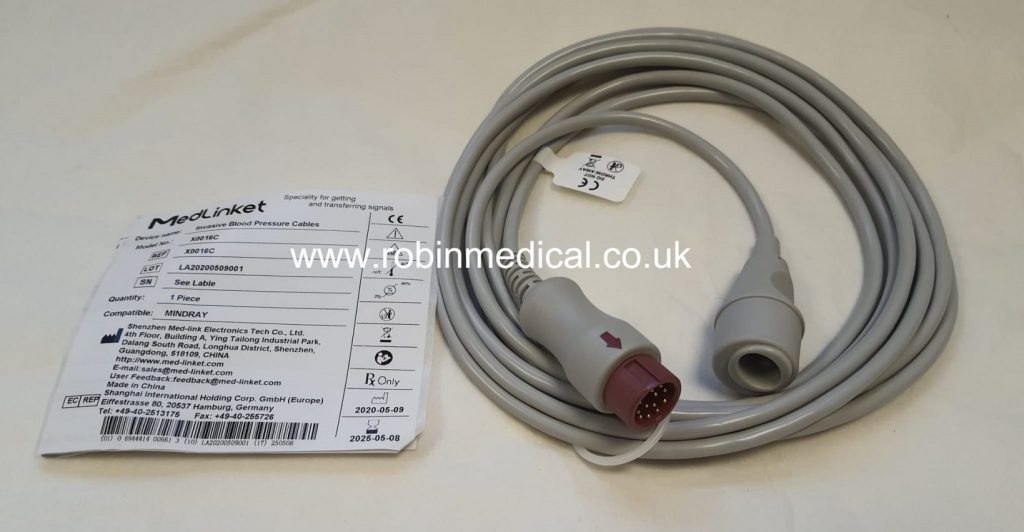 Medlinket Invasive blood pressure cable X0016C - Robin Medical Ltd